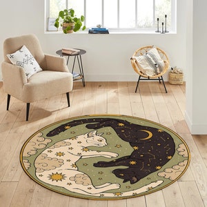 Cat Rug,cute Animal Rug,cat Circle Rug,cute Round Rug,cat Round Rug ...