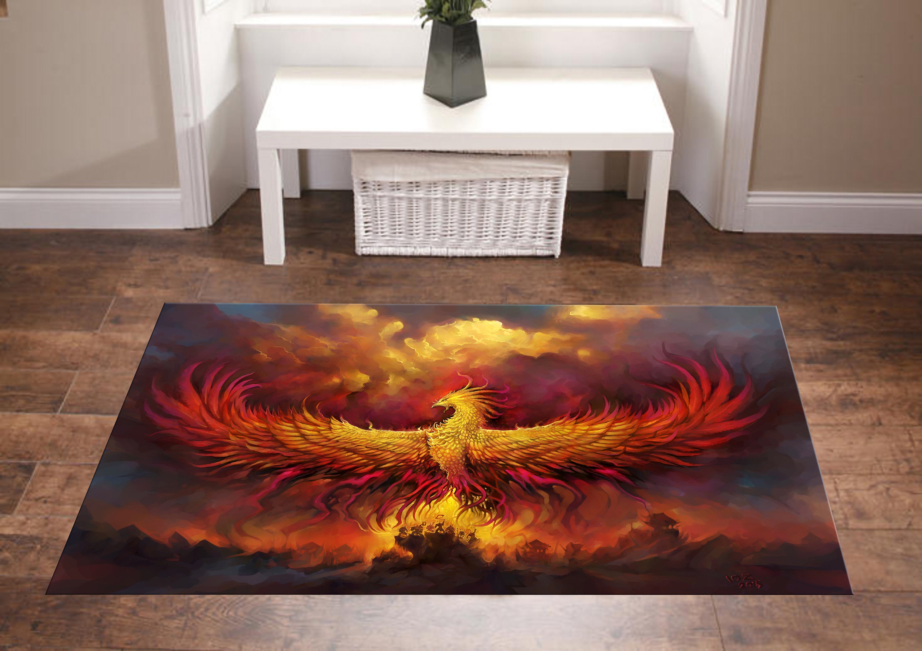 Phoneix Rug,fire Rug, Ancient Bird Rug, Fire Theme Rug, Phoneix Pattern ...
