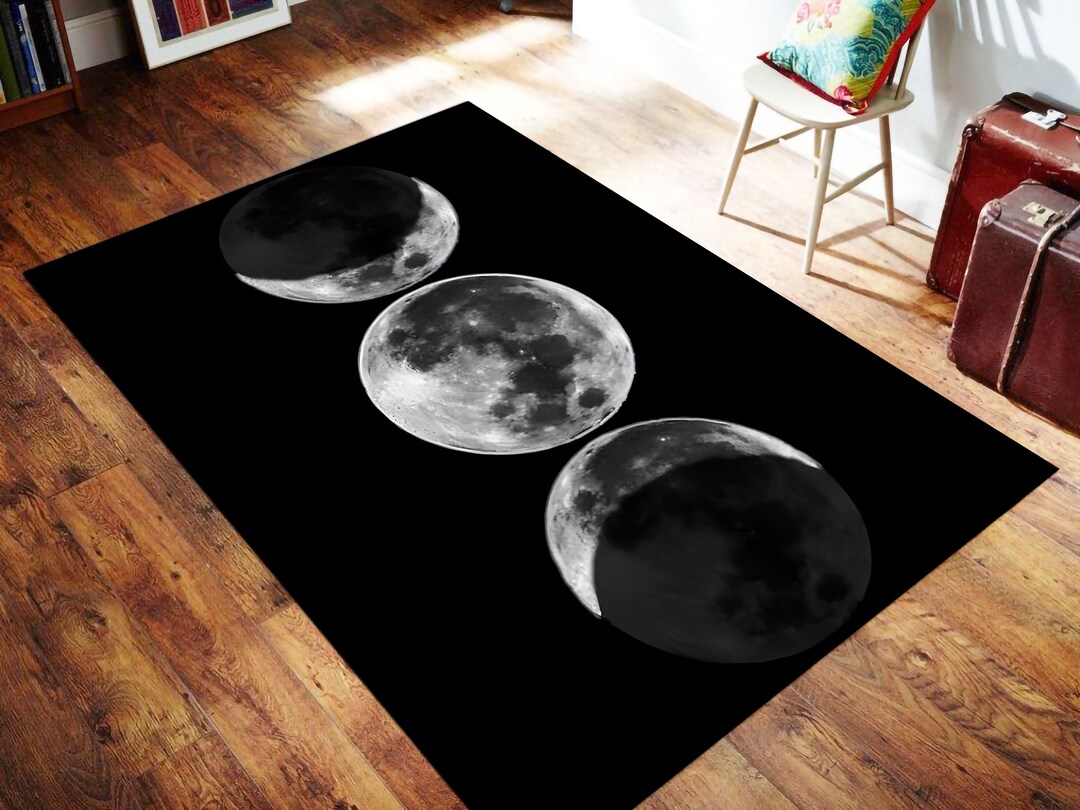 Moon Rug,night Rug,full Moon Rug,moon Theme Rug,moon Pattern Rug,night ...