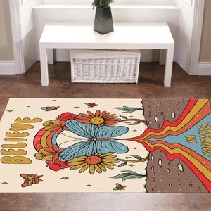 Hippie Cool Rug, Sun and Moon, Hippie Style Room Rug, Hippie Girl Gift ...
