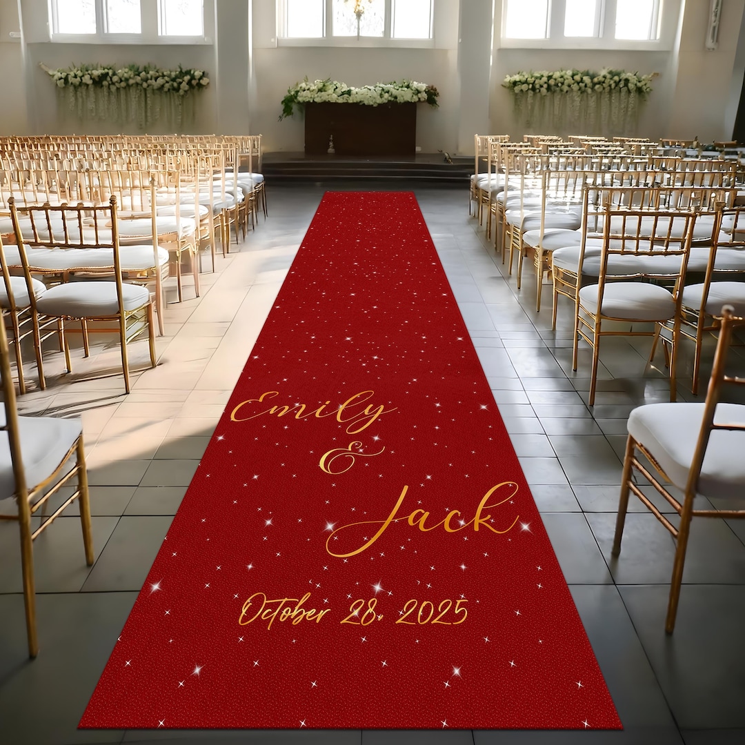 Customizable Wedding Aisle Runner Rug, Personalized Wedding Ceremony ...