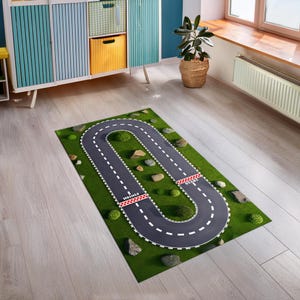 Racetrack Runner Rug, Racing Car Rug, Race Track Rug, Start Finish Line ...
