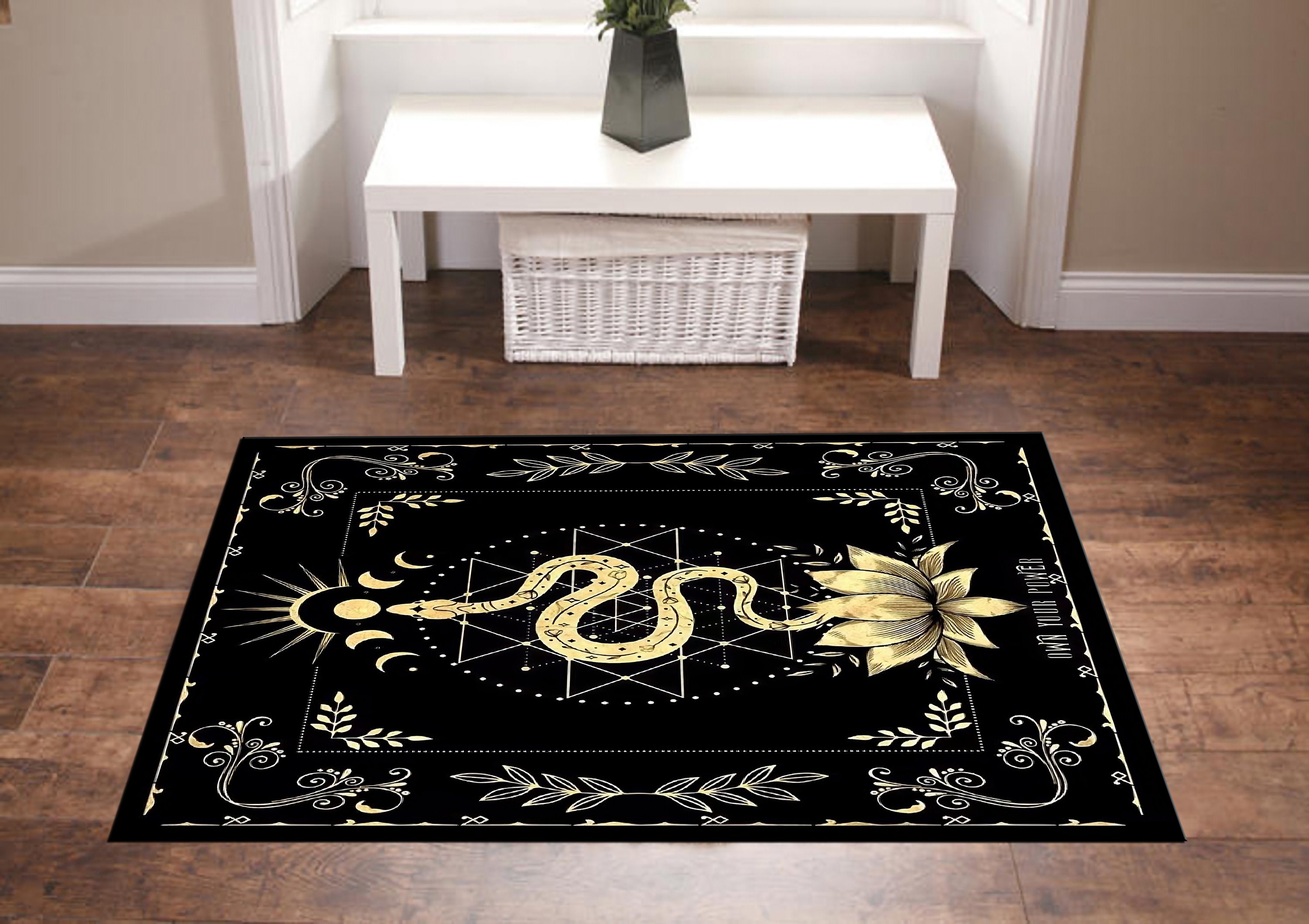 Snake Rug, Plant Theme, Occult Art Design, Animal Themed Rug, Custom ...