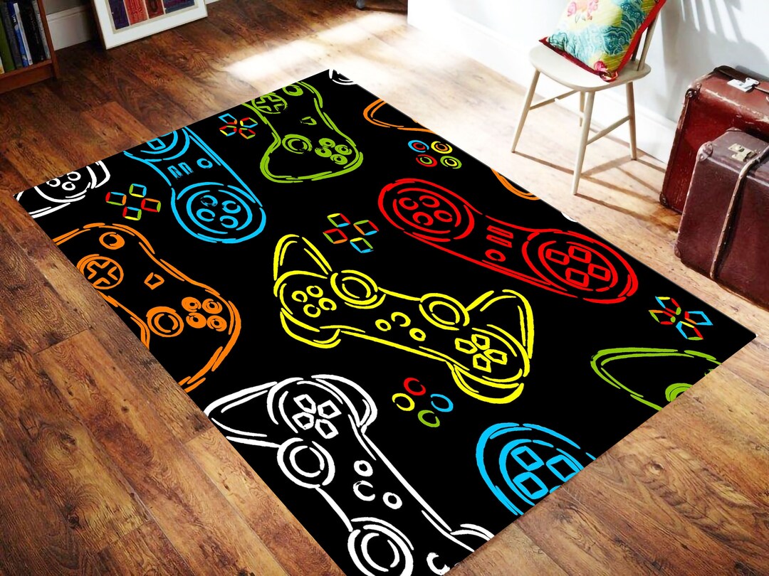 Joystick Pattern Rug, Game Console Rug, Awesome Rug, Game Room Rug ...