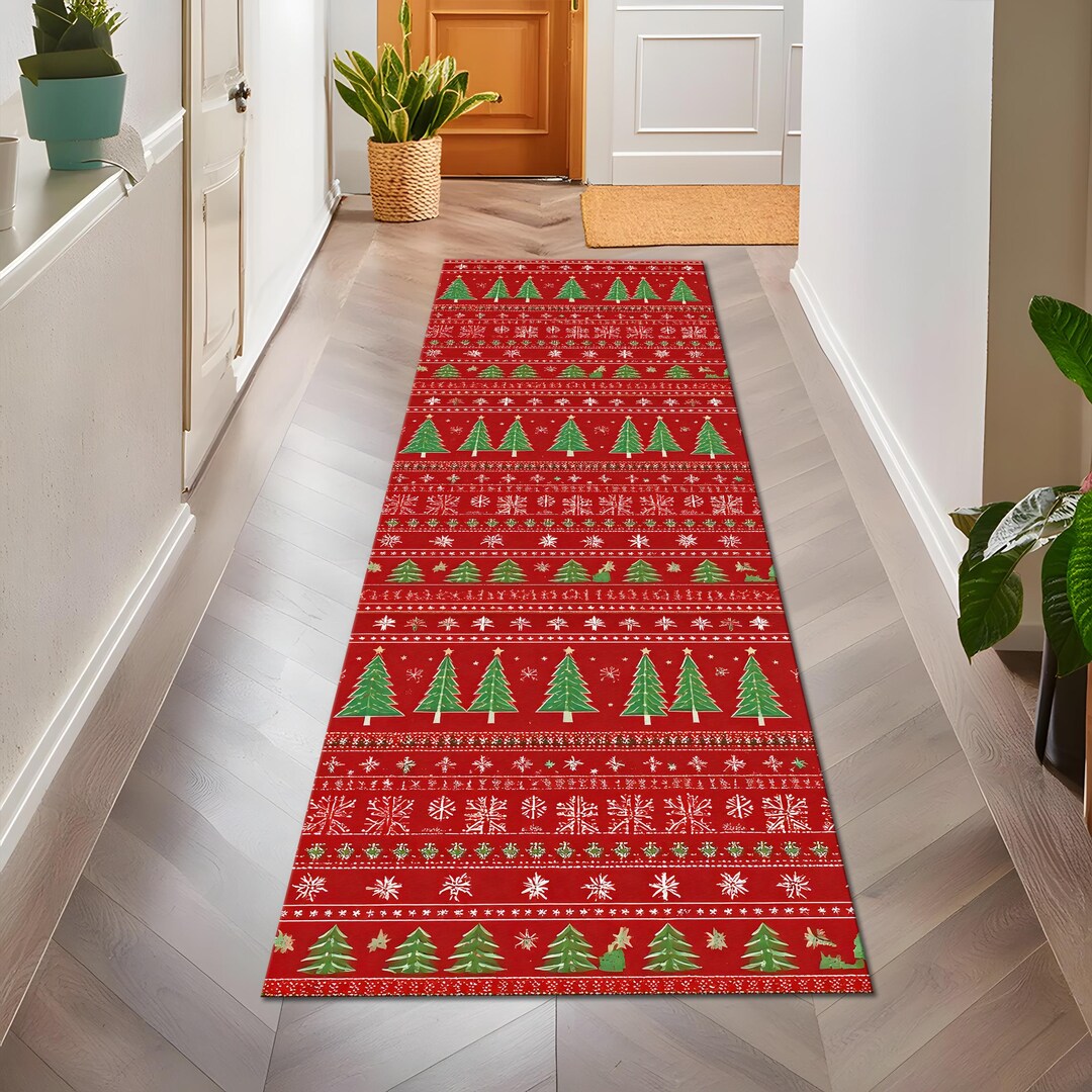 Merry Christmas Runner Rug, 2025 Christmas Decoration, Hallway Rug ...