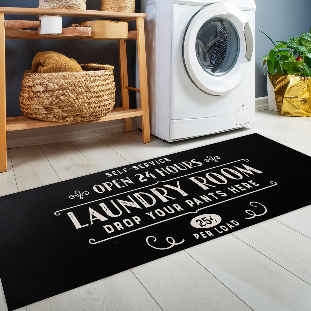 Personalized Laundry Room Rug, Laundry Rug, Washing Machine Rug ...