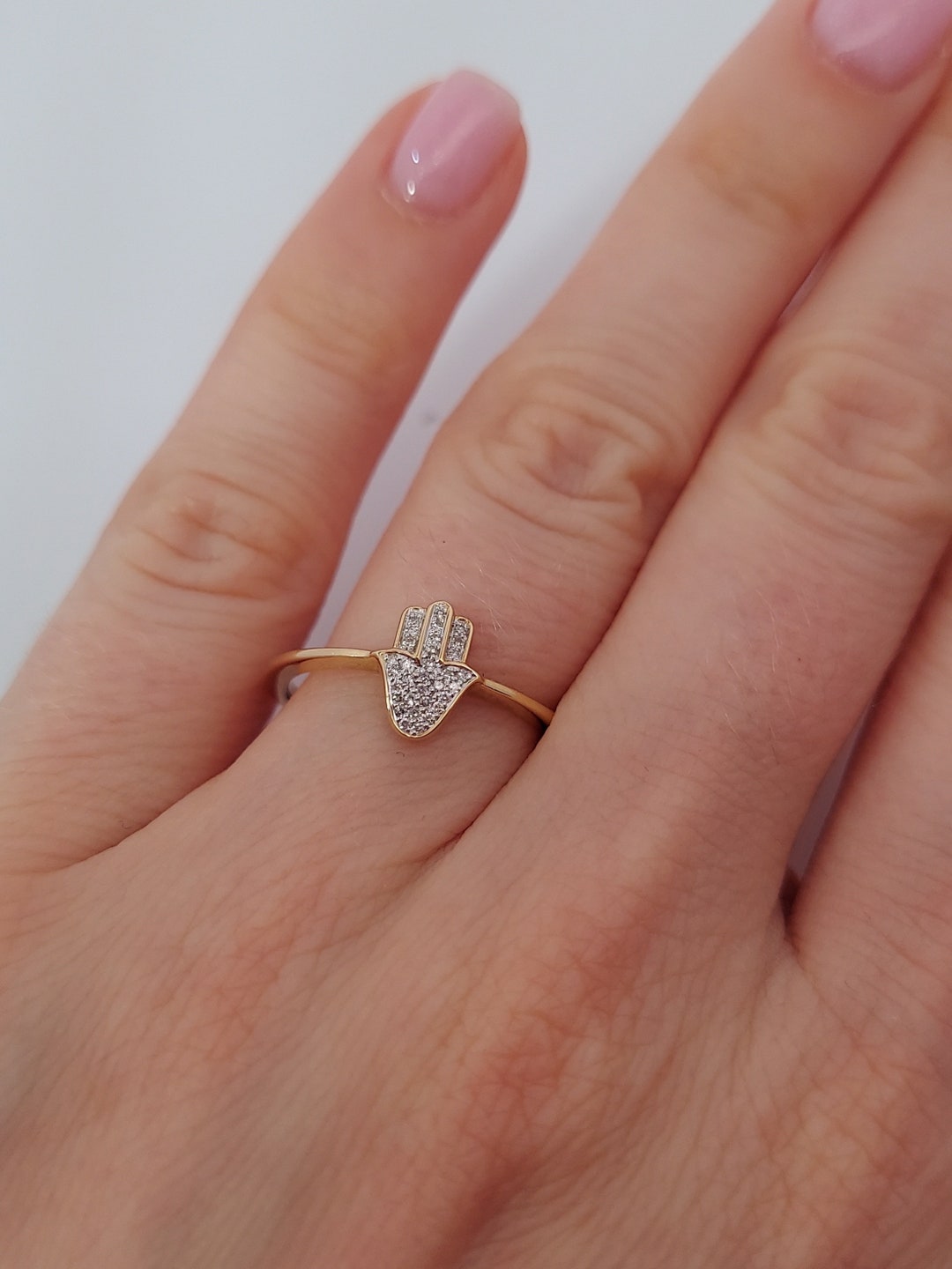 Hamsa Diamond Ring - Etsy