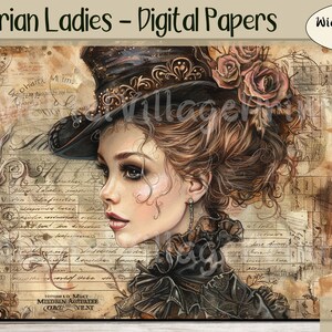 Victorian Ladies - Digital Papers, Collage Sheet, Fantasy Kit, Journal ...