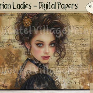 Victorian Ladies - Digital Papers, Collage Sheet, Fantasy Kit, Journal ...