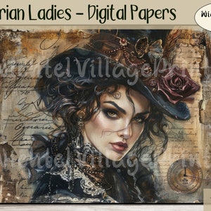 Victorian Ladies - Digital Papers, Collage Sheet, Fantasy Kit, Journal ...