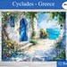 Cyclades Greece Backgrounds Junk Journal, Collage Sheet, Scrapbook Page ...