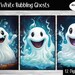 White Bubbling Ghosts Digital Papers Spooky Halloween, Journal Page ...