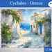 Cyclades Greece Backgrounds Junk Journal, Collage Sheet, Scrapbook Page ...
