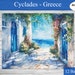 Cyclades Greece Backgrounds Junk Journal, Collage Sheet, Scrapbook Page ...