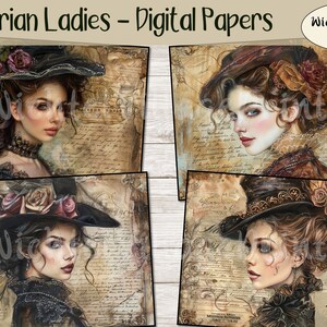 Victorian Ladies - Digital Papers, Collage Sheet, Fantasy Kit, Journal ...
