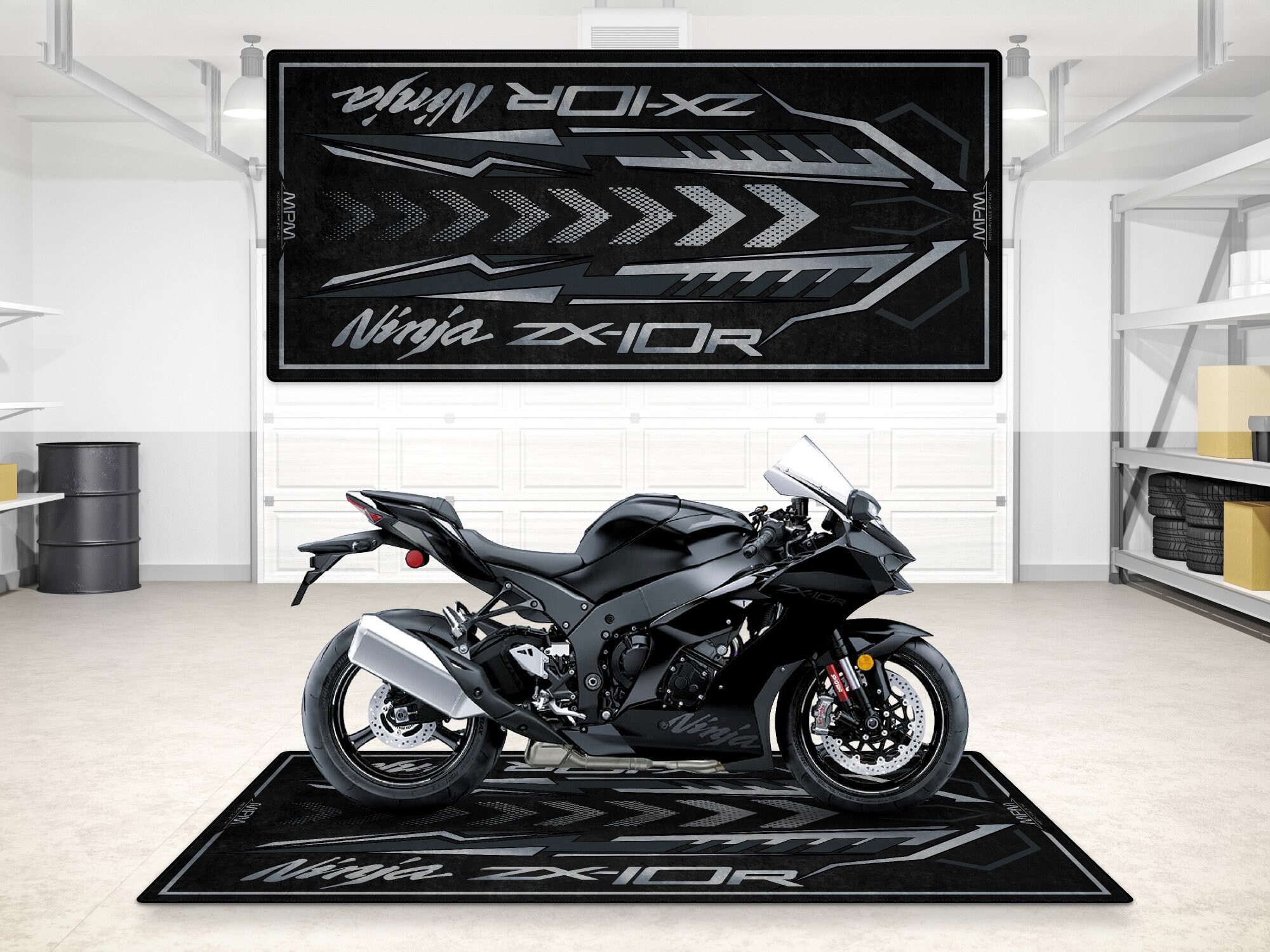 Design for Kawasaki Ninja ZX-10R 2024 Motorcycle Pit or Display Mat ...