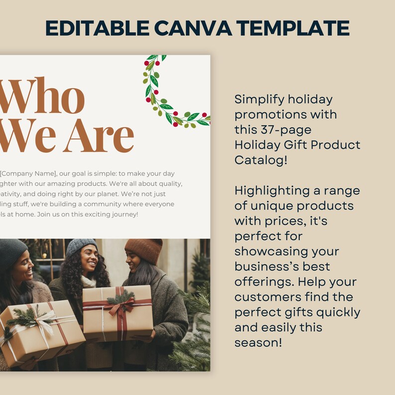 Holiday Product Catalog Template, Christmas Gift Guide, Christmas Gifts ...