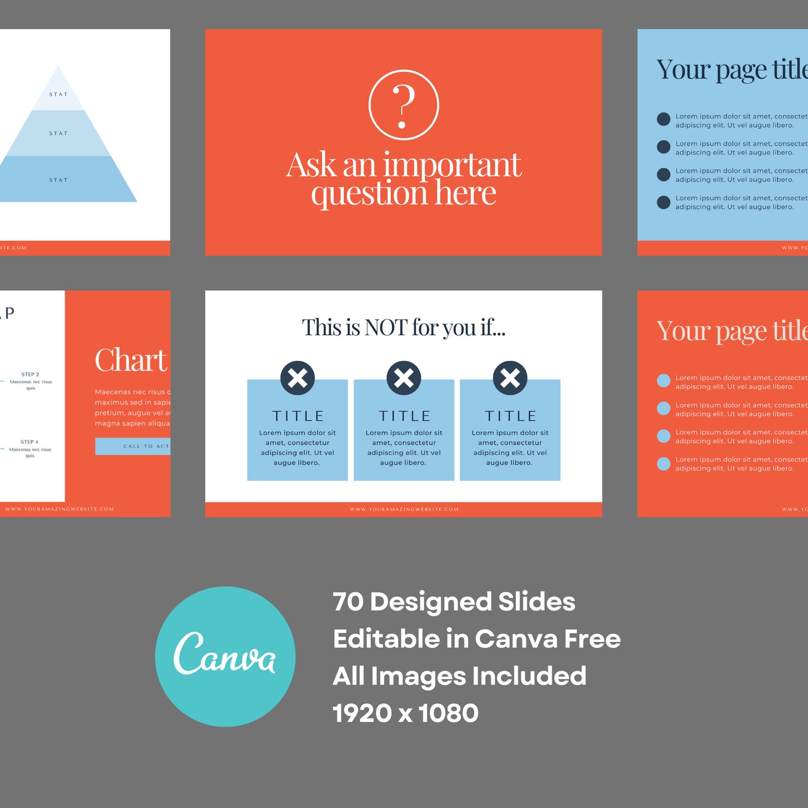 Canva Presentation Template | Bold Slide Deck | Slides for Presentation ...