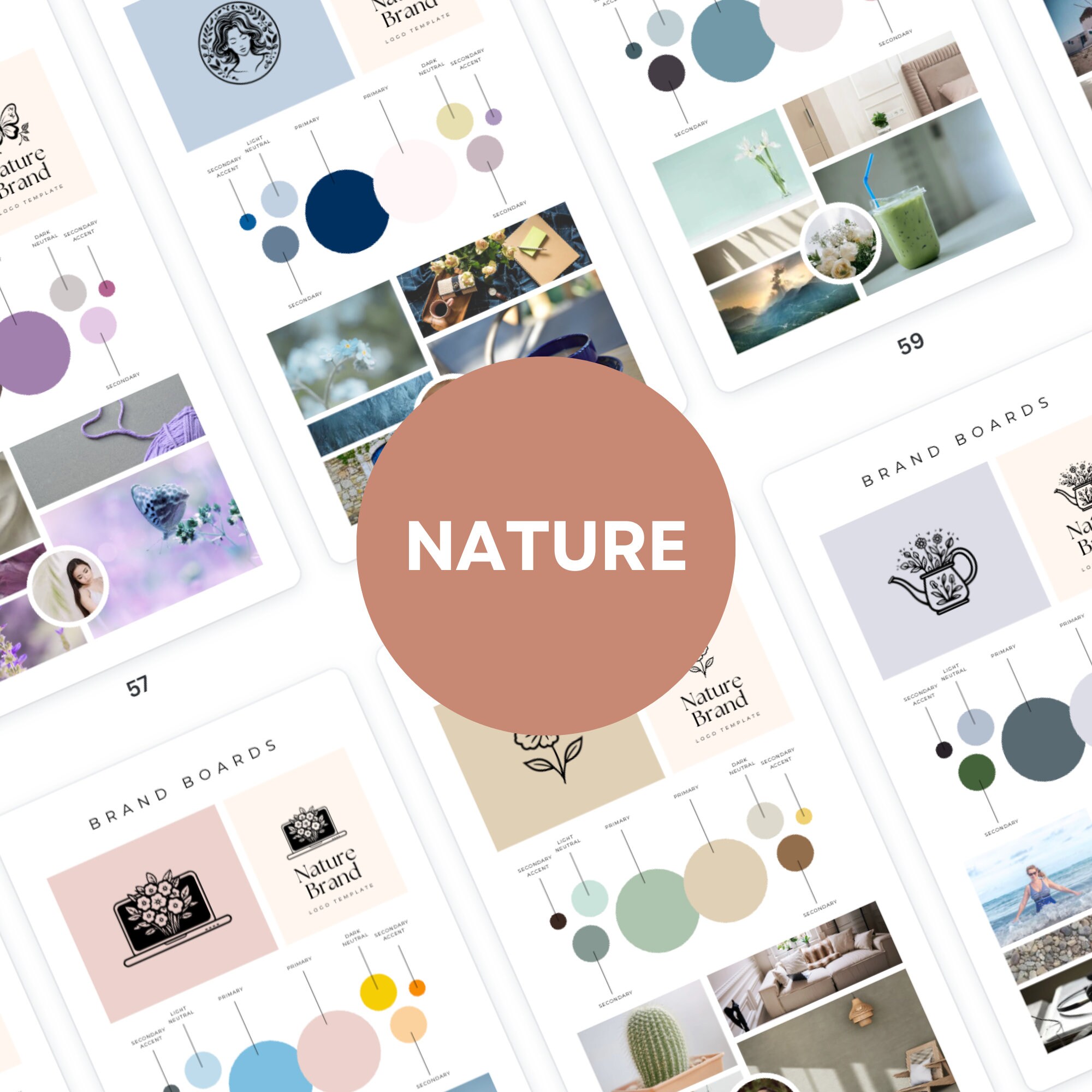 Logo and Brand Board Template, Canva Logo Template, DIY Branding Pack ...