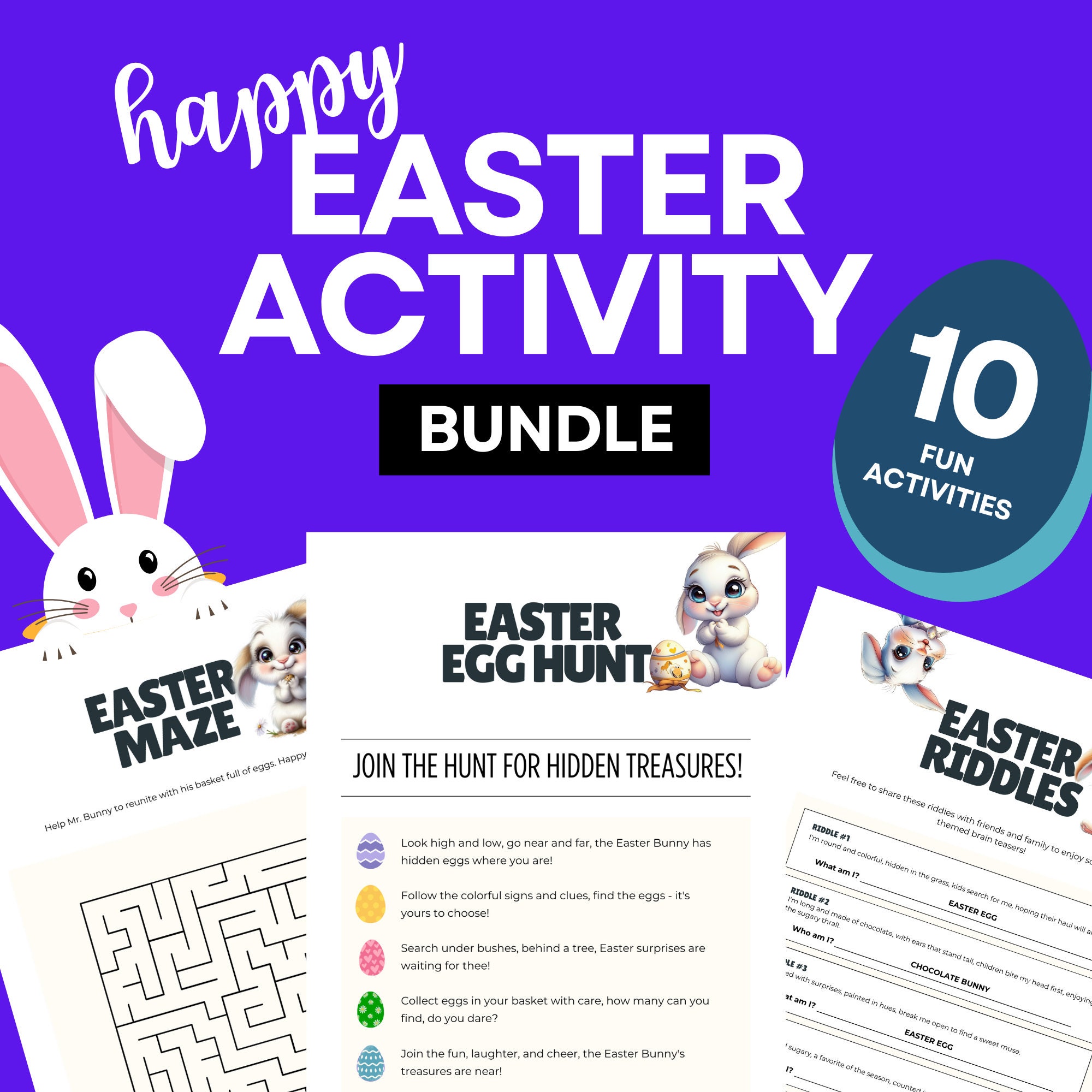 Easter Activity Bundle, Easter Printables, Easter Coloring, Easter ...