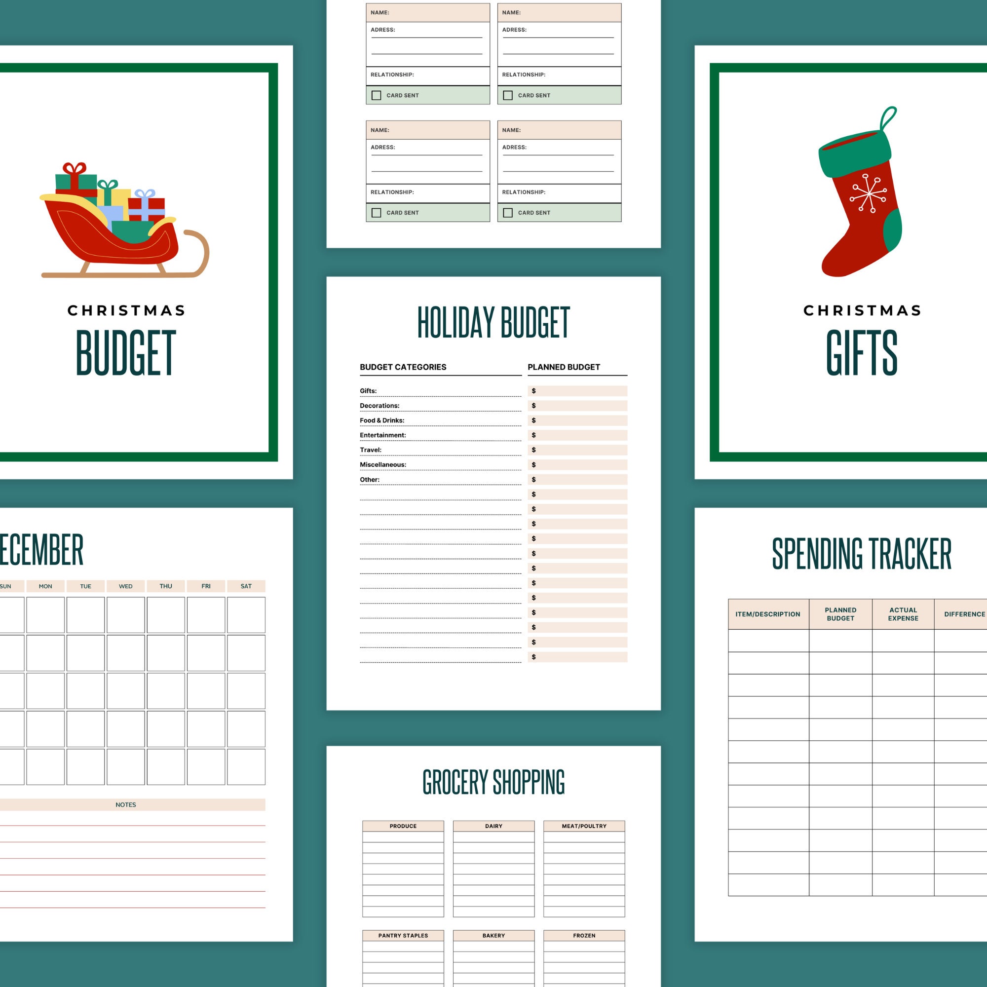 Editable Christmas Planner 2024, Holiday Organizer (printable) - Etsy