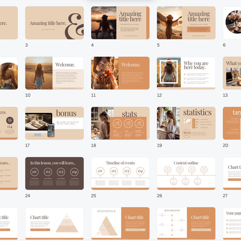 Boho Canva Presentation Template | 70-slide Deck (editable) - Etsy