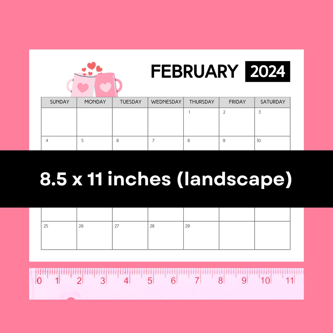 2024 Calendar, Editable 2024 Calendar, Printable Calendar, 2024 ...