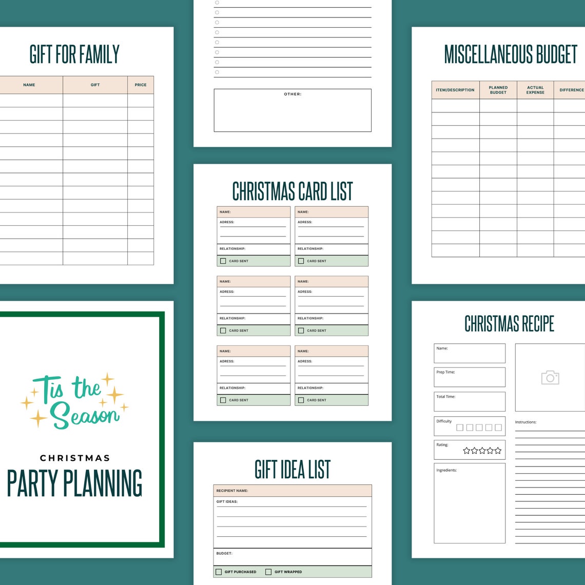 Editable Christmas Planner 2024, Holiday Organizer (printable) - Etsy