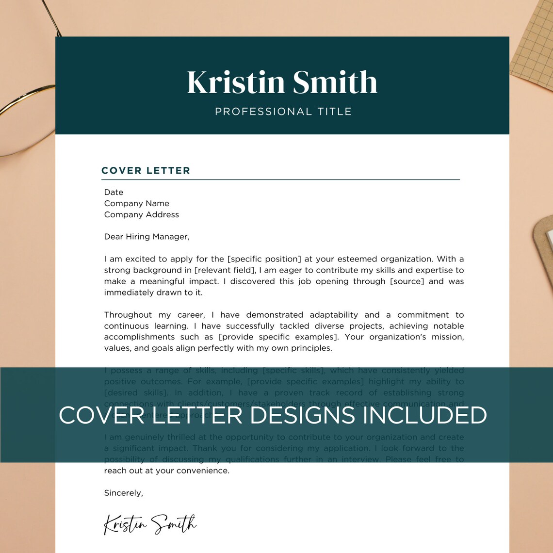 Professional Resume Template, Modern CV and Cover Letter for Canva ...