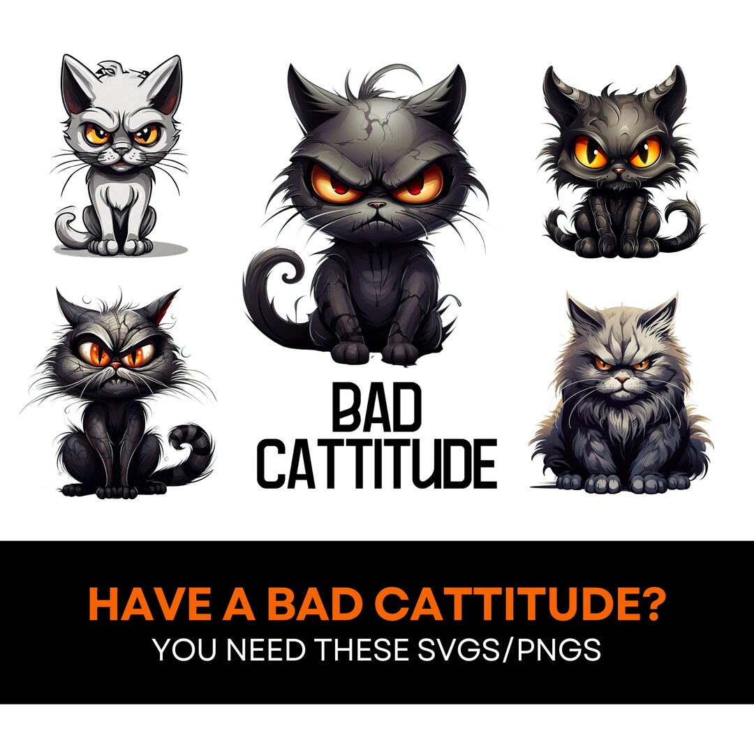 Bad Cattitude Halloween SVG | Cat SVG | Halloween Svg | Black Cat Svg ...