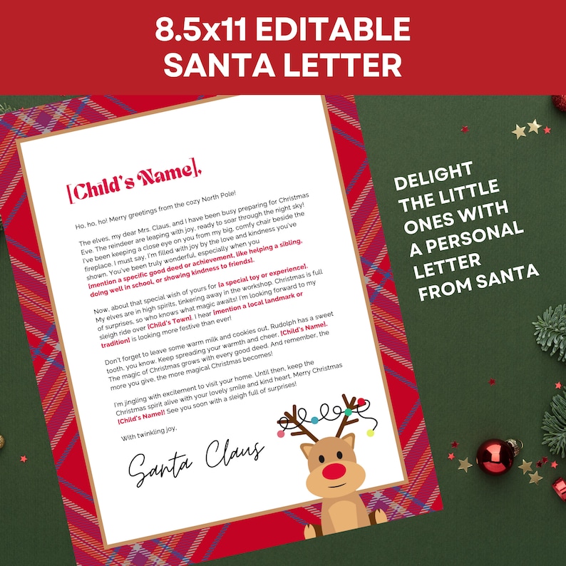 Editable Letter From Santa, Santa Nice List Certificate, North Pole ...