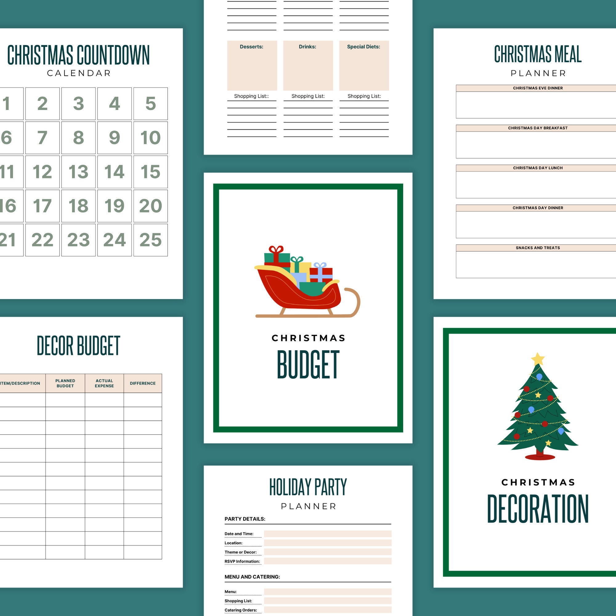 Editable Christmas Planner 2024, Holiday Organizer (printable) - Etsy