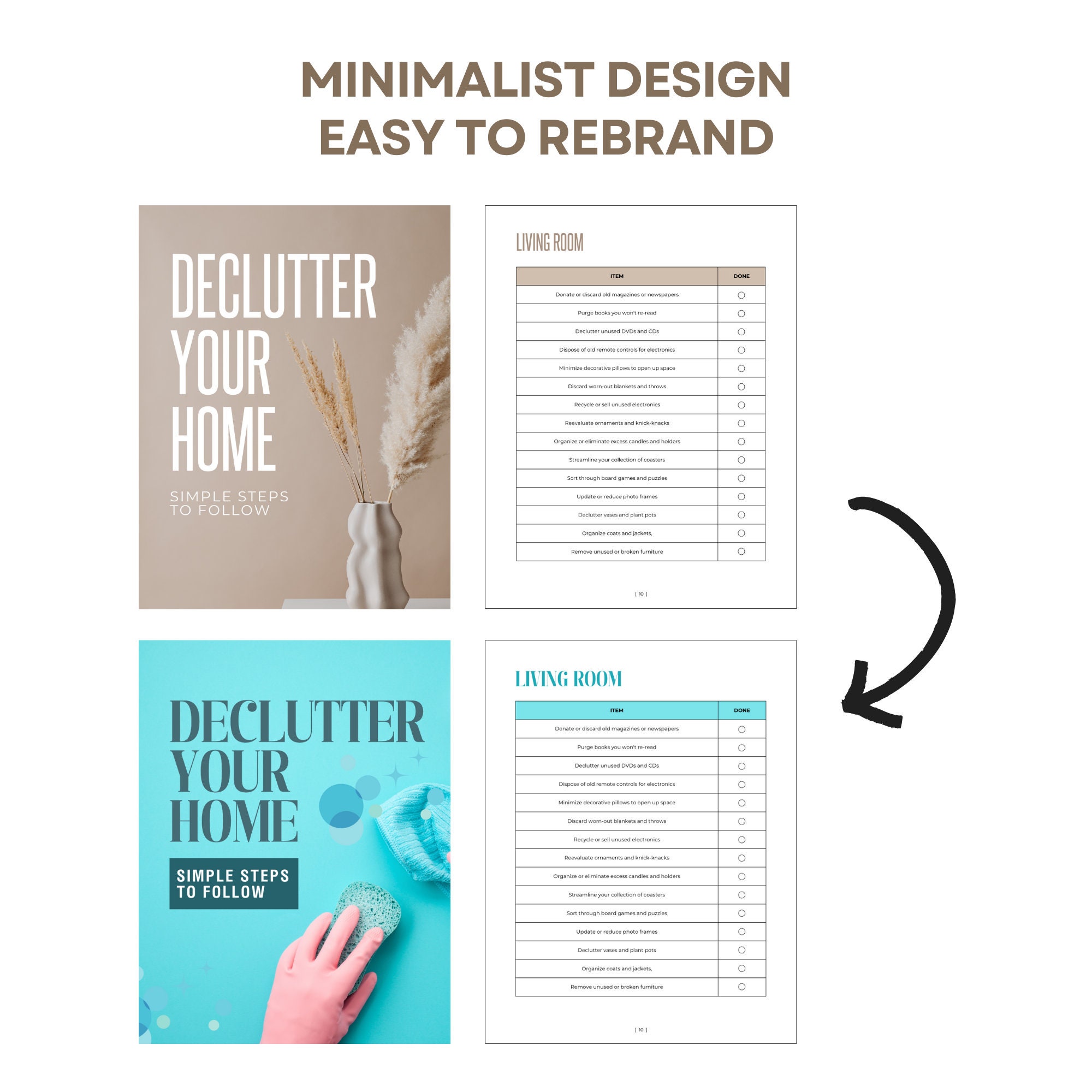 Decluttering Guide With PLR, Declutter Checklists, Home Cleaning Guide, Digital Product, PLR ...