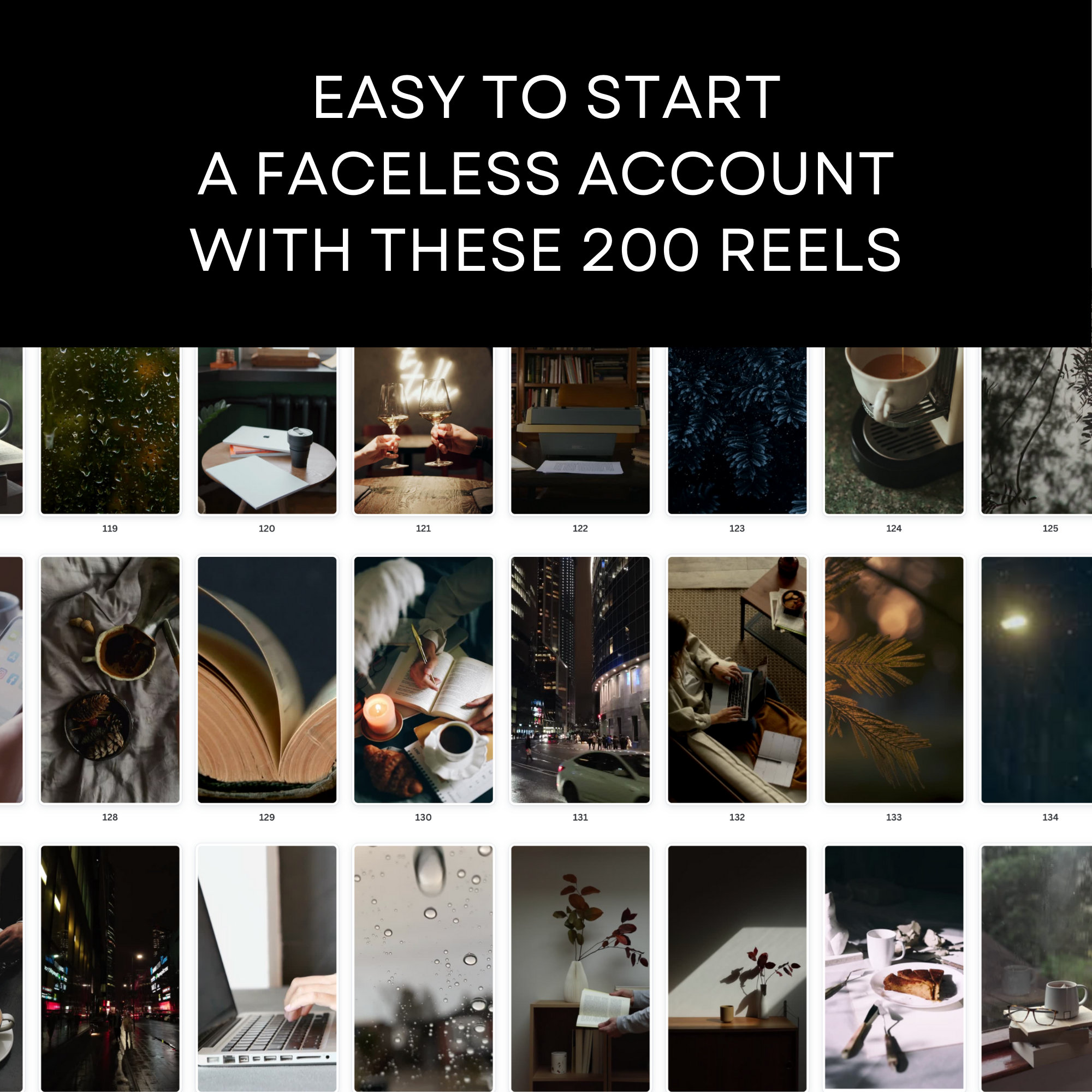 200 Faceless Reels Bundle for Instagram, Tiktok, and Facebook Editable ...