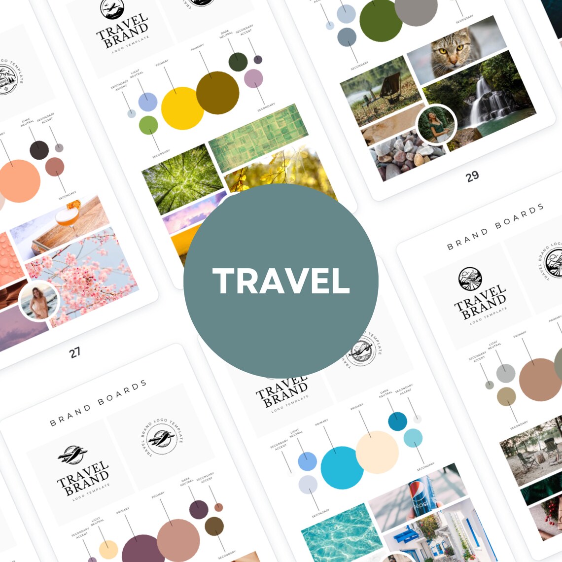 Logo and Brand Board Template, Canva Logo Template, DIY Branding Pack ...