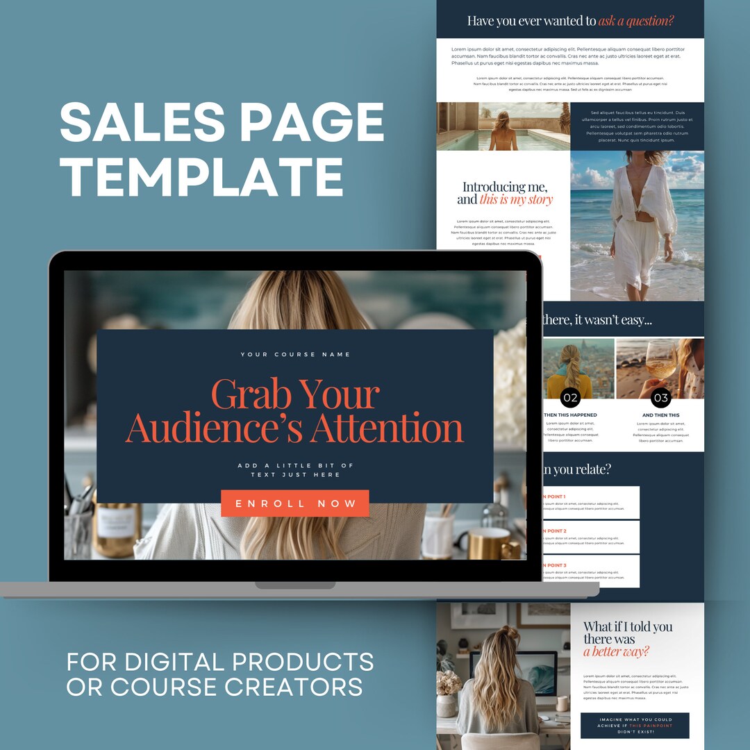 Sales Page for Courses, Sales Funnel Page for Course Creators, Sales ...