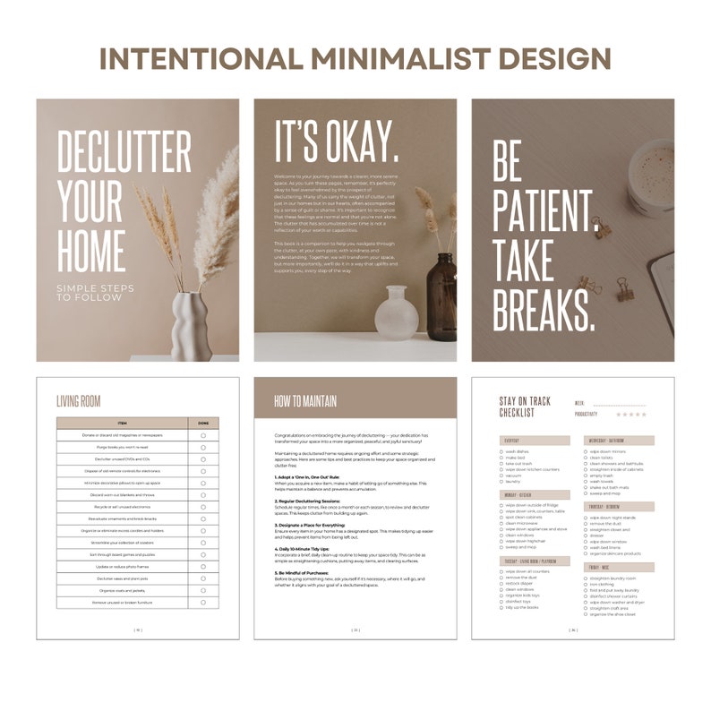 Decluttering Guide, Declutter Checklists, Home Cleaning Guide, Step-by ...