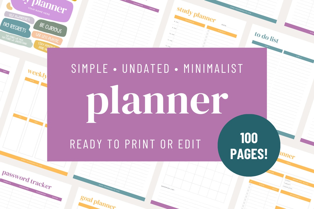 Printable Planner | Digital Planner | Editable Personal Planner ...