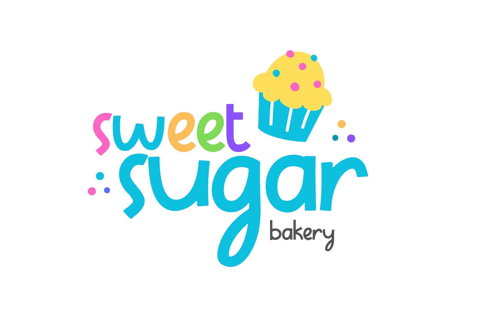 Editable Colorful Bakery Logo Canva Template - DIY Cupcake Logo Design ...
