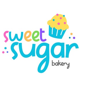 Editable Colorful Bakery Logo Canva Template - DIY Cupcake Logo Design ...