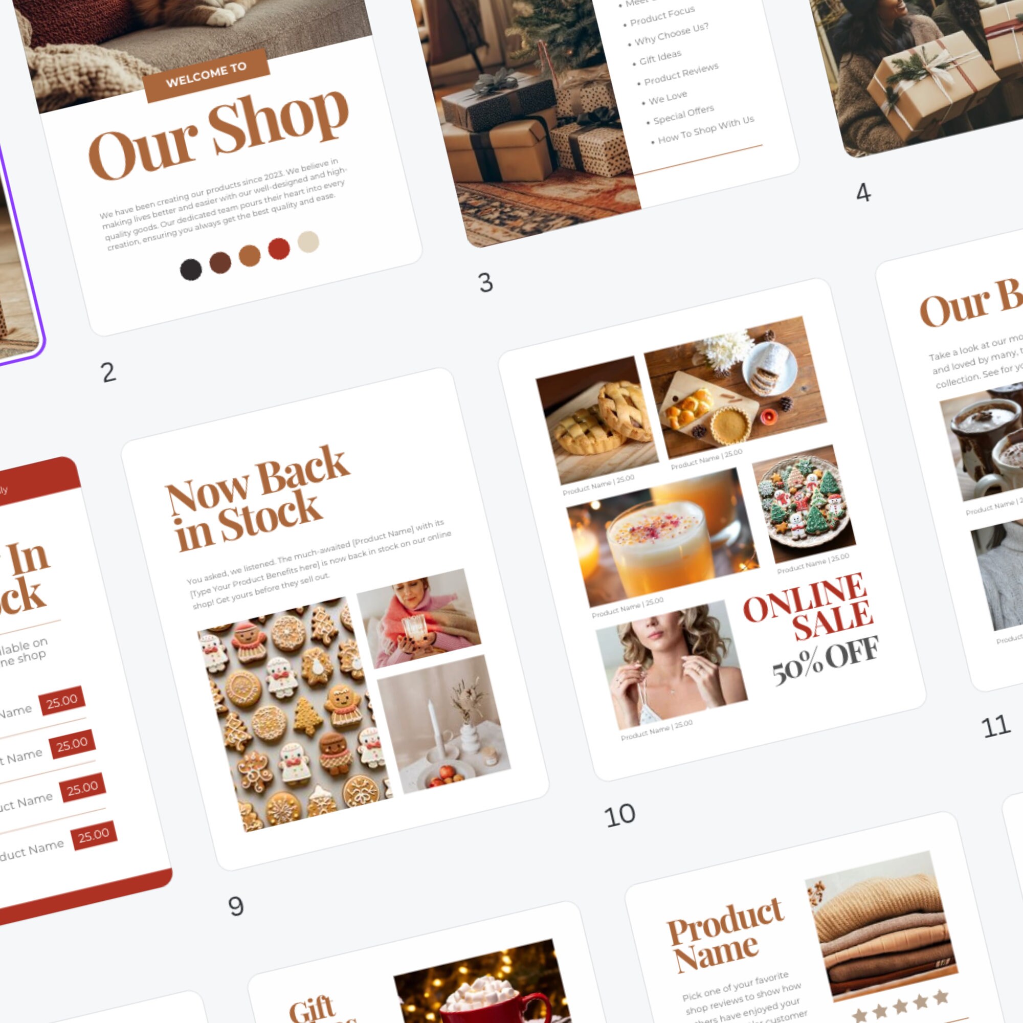Editable Holiday Gift Guide, Christmas Product Catalog, Canva Template ...