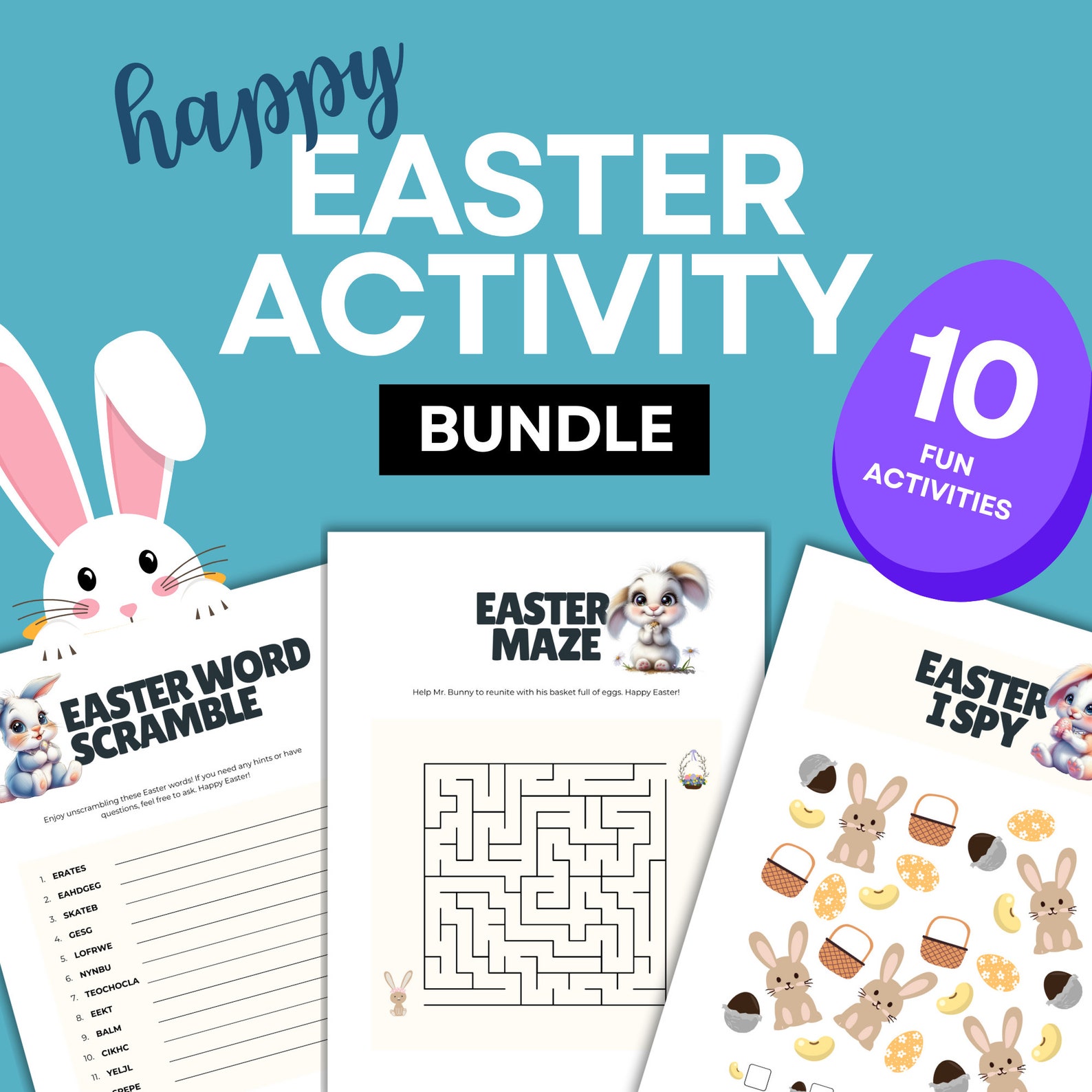 Easter Activity Bundle, Easter Printables, Easter Coloring, Easter ...