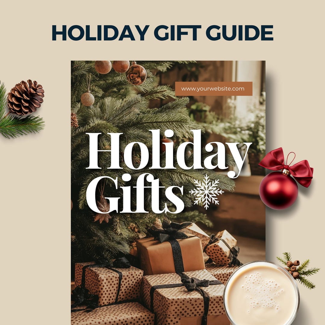 Holiday Gift Guide Template, Editable Canva Catalog (digital Download ...