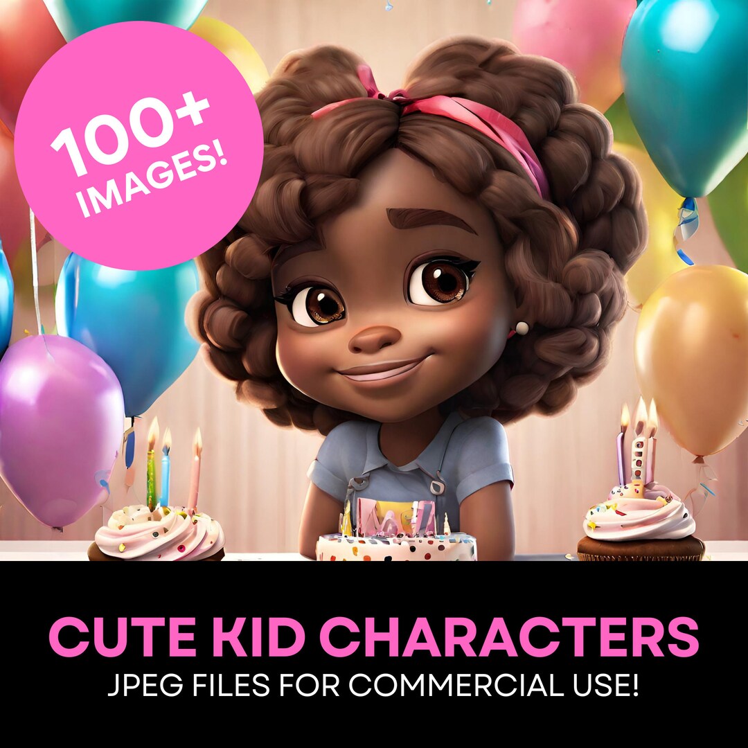 Animated Kid Characters for Commercial Use, Birthday Kids, Kid Clipart ...