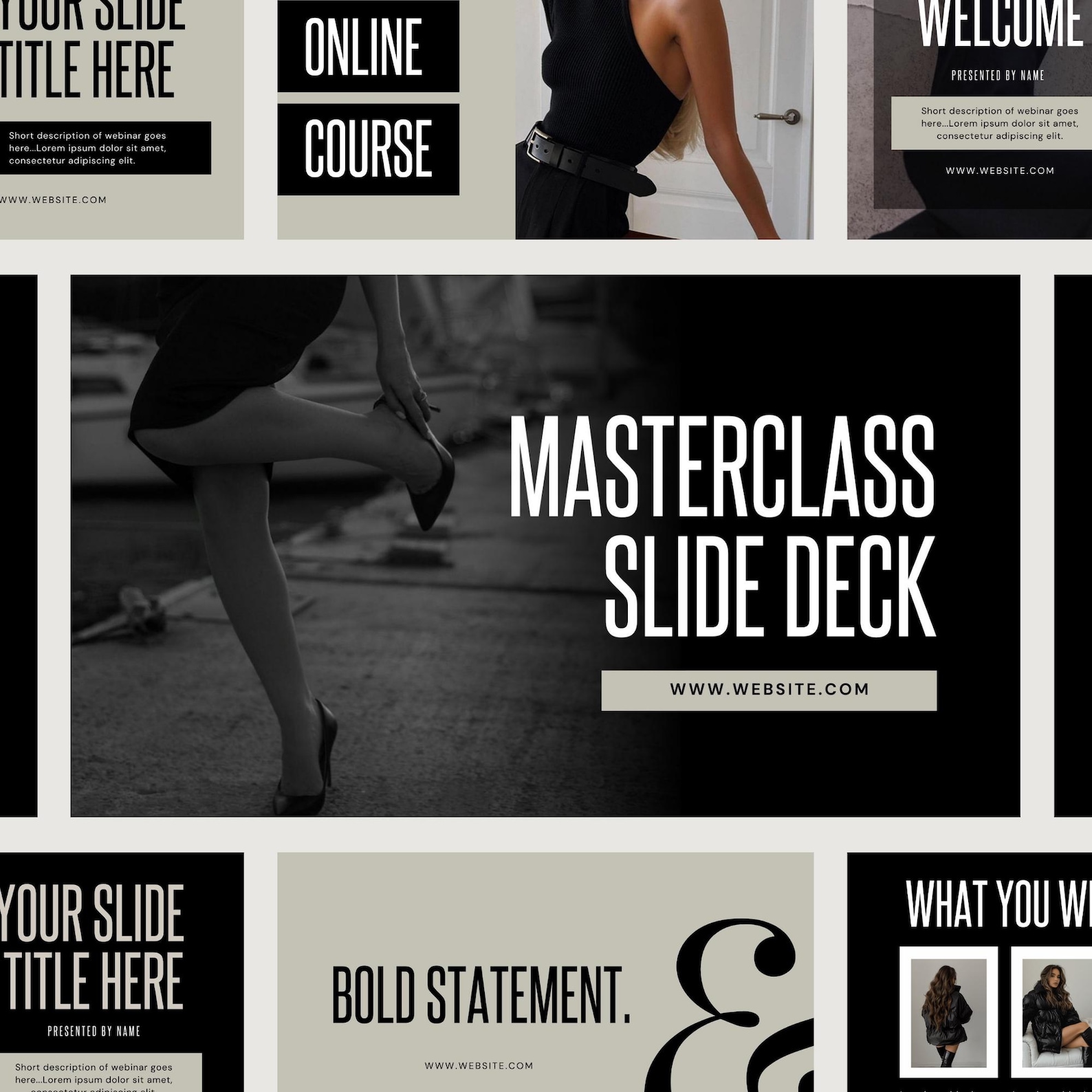 Slide Deck Template for Webinars, Editable Canva Presentation, Course ...