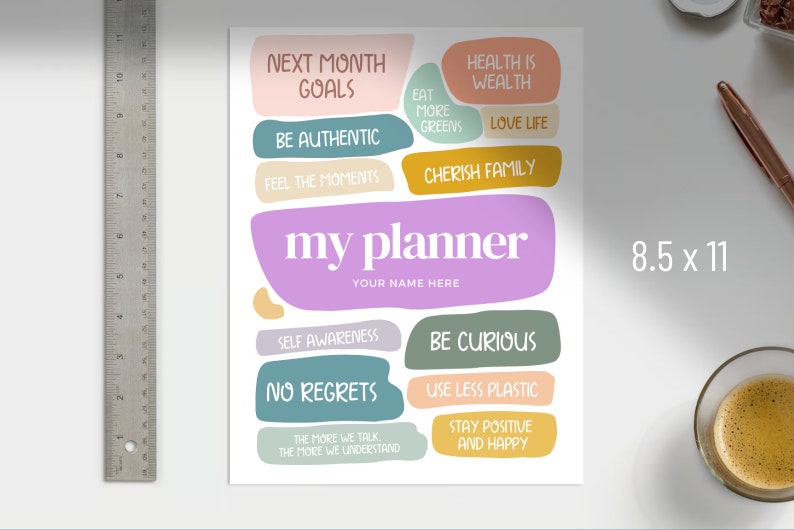 Editable Personal Planner | Canva Template, Printable PDF (digital ...