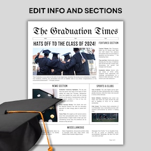 Graduation Newspaper Template, Graduation Gift, Graduation News ...