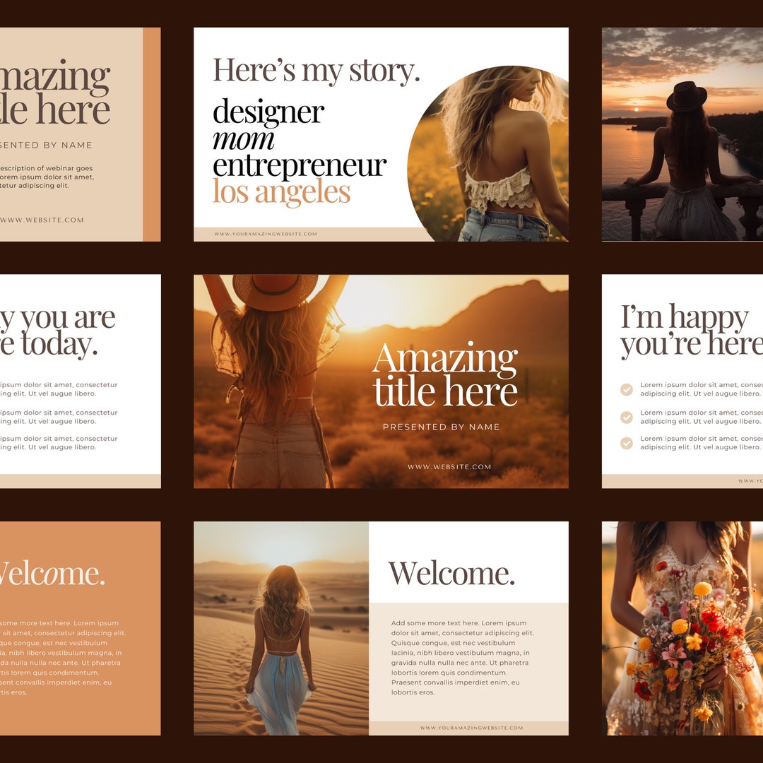 Boho Canva Presentation Template | 70-slide Deck (editable) - Etsy
