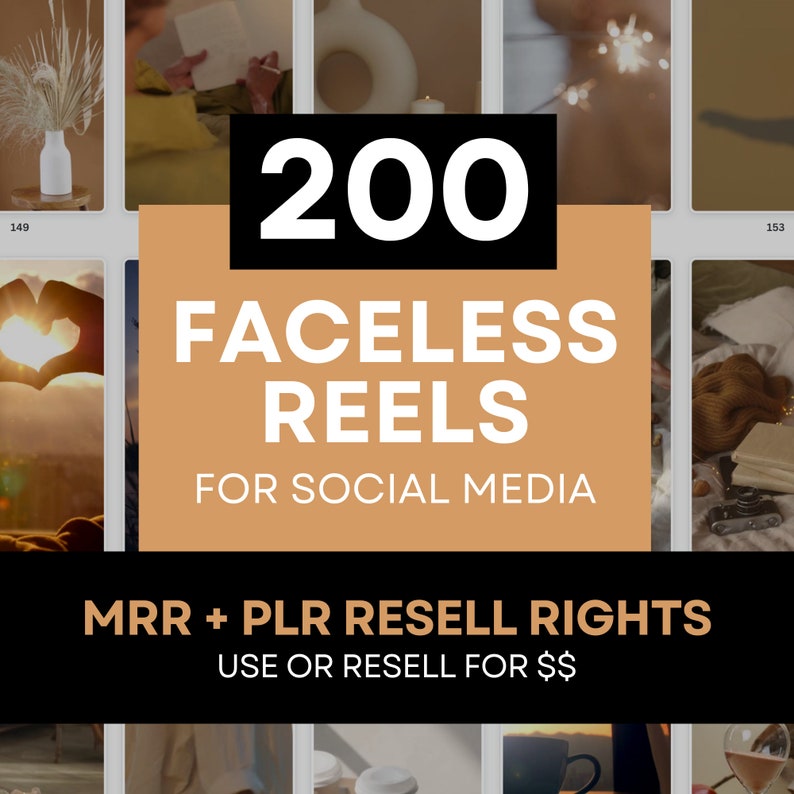200 Faceless Reels Bundle for Instagram, Tiktok, and Facebook Editable ...