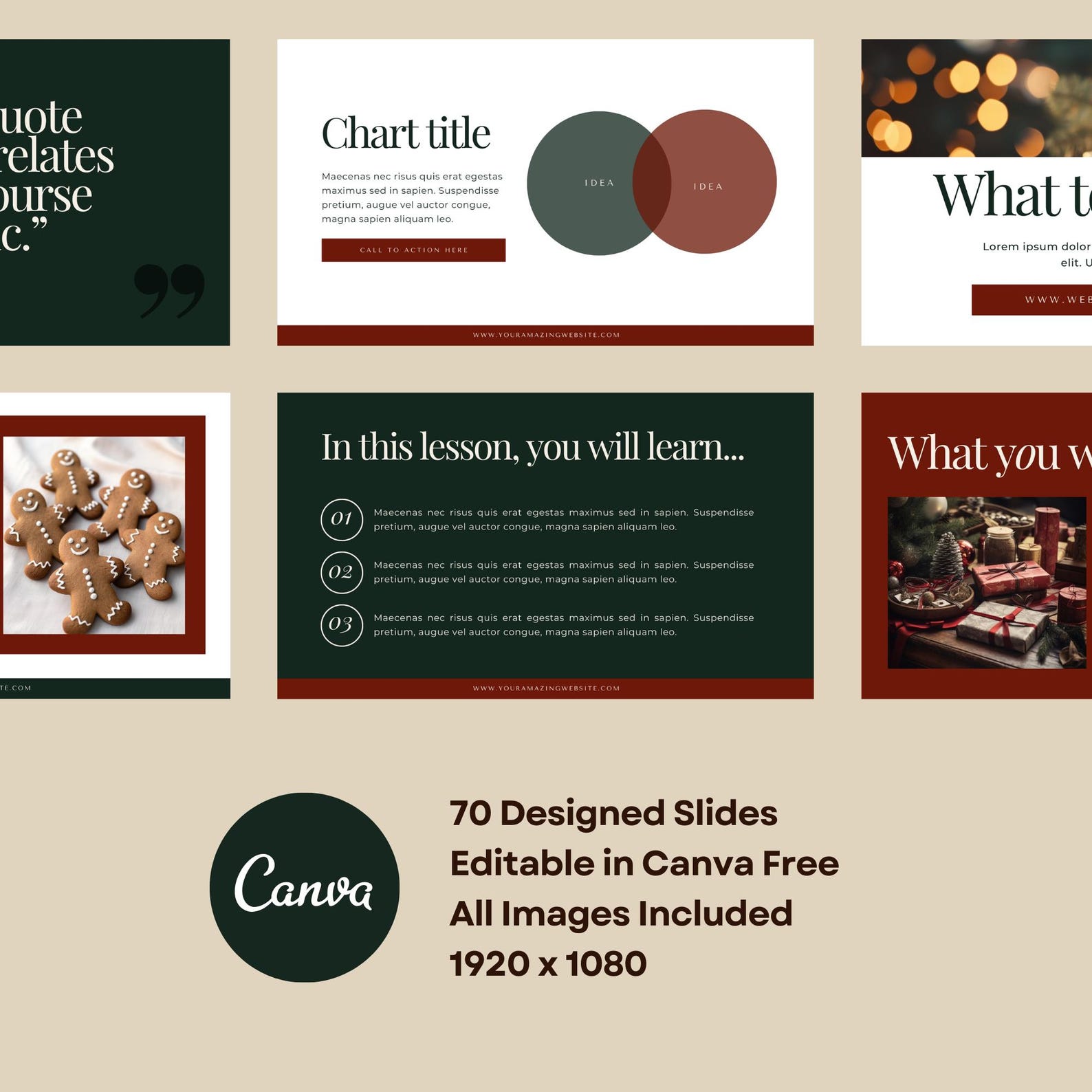 Canva Presentation Template for Christmas | Holiday Slides | Christmas ...